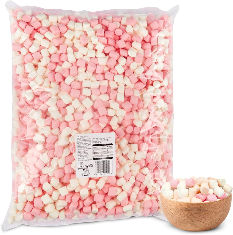 Pink & White Mini Marshmallows 1kg | Bulk Bag for Hot Chocolate ...